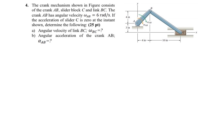Solved 4 in 4. The crank mechanism shown in Figure consists | Chegg.com