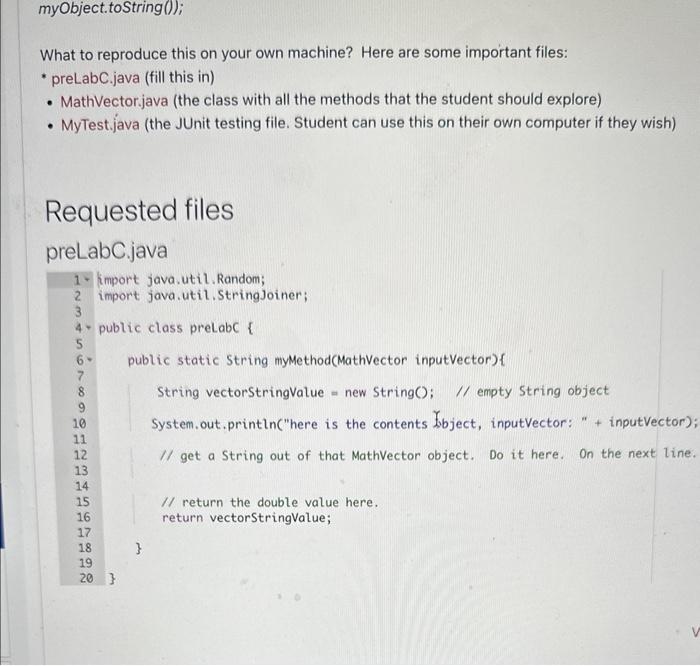 Solved A MathVector object will be passed to your method. | Chegg.com