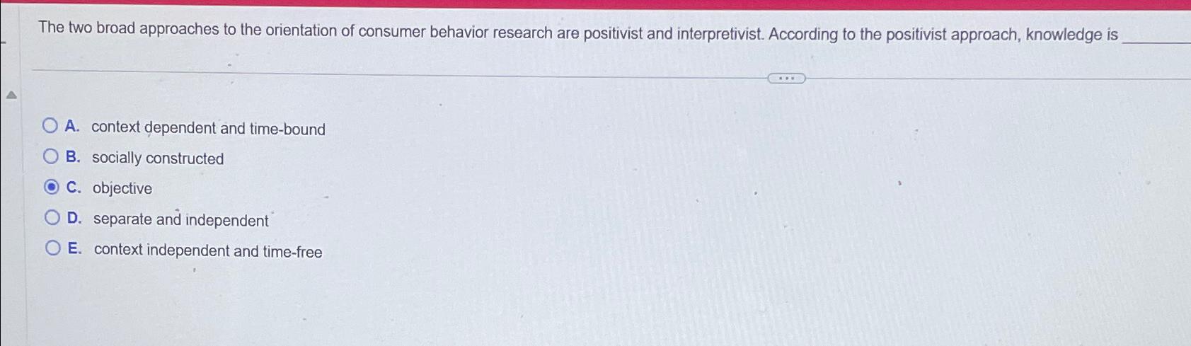 Solved The two broad approaches to the orientation of | Chegg.com