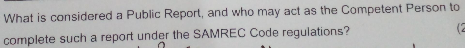 Solved What is considered a Public Report, and who may act | Chegg.com