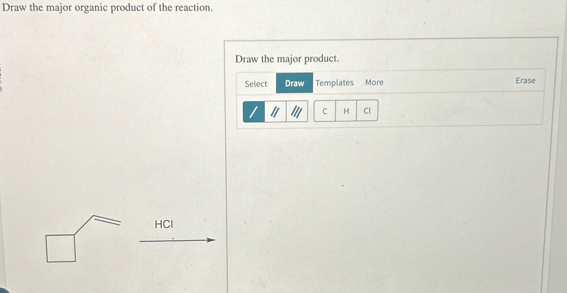 Solved Draw the major organic product of the reaction.Draw | Chegg.com