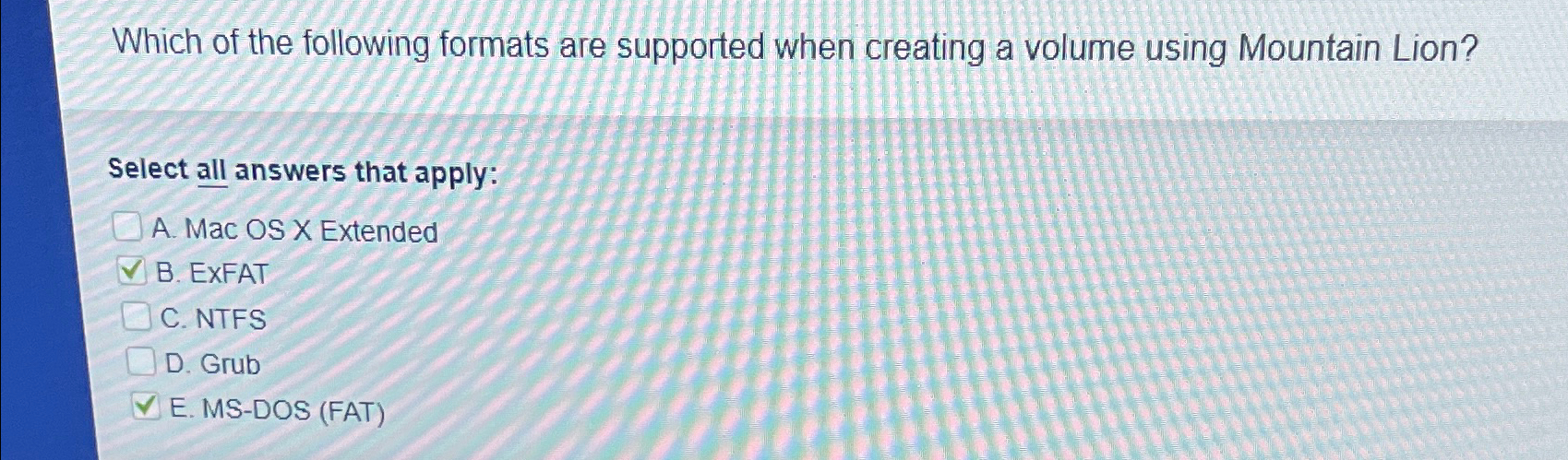 Solved Which of the following formats are supported when | Chegg.com