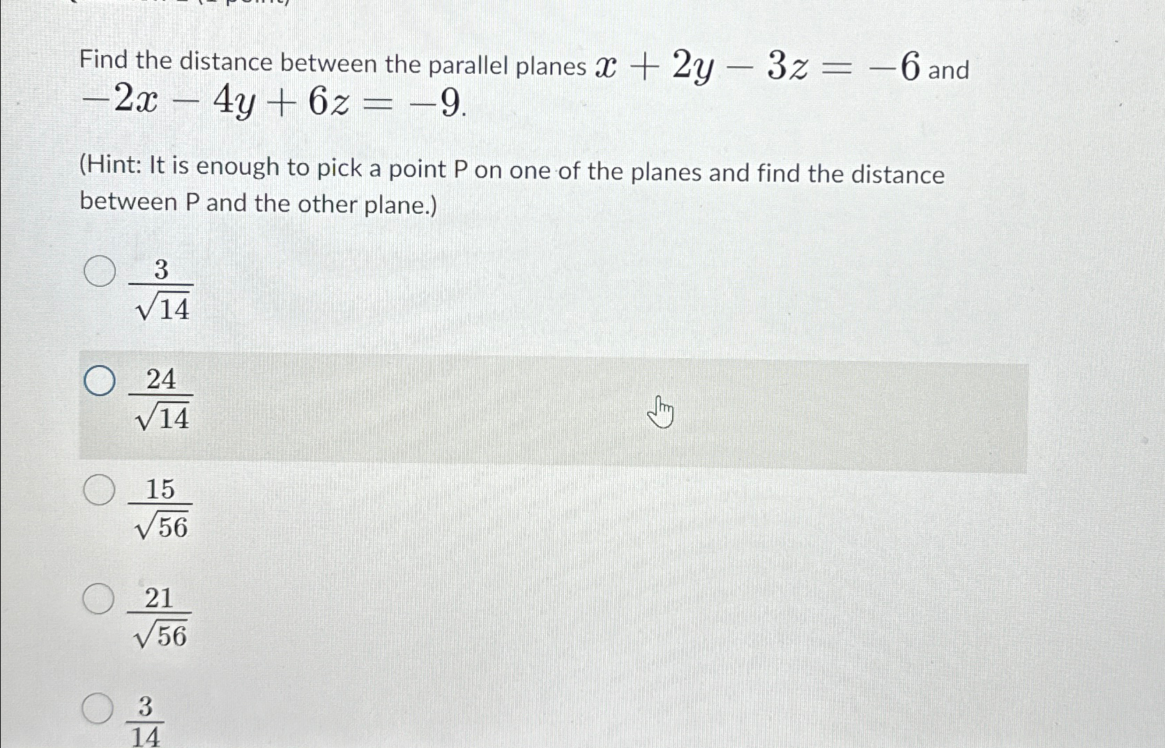 Solved Find the distance between the parallel planes | Chegg.com
