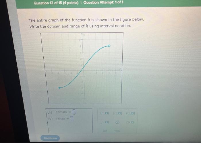 Solved The entire graph of the function h is shown in the | Chegg.com