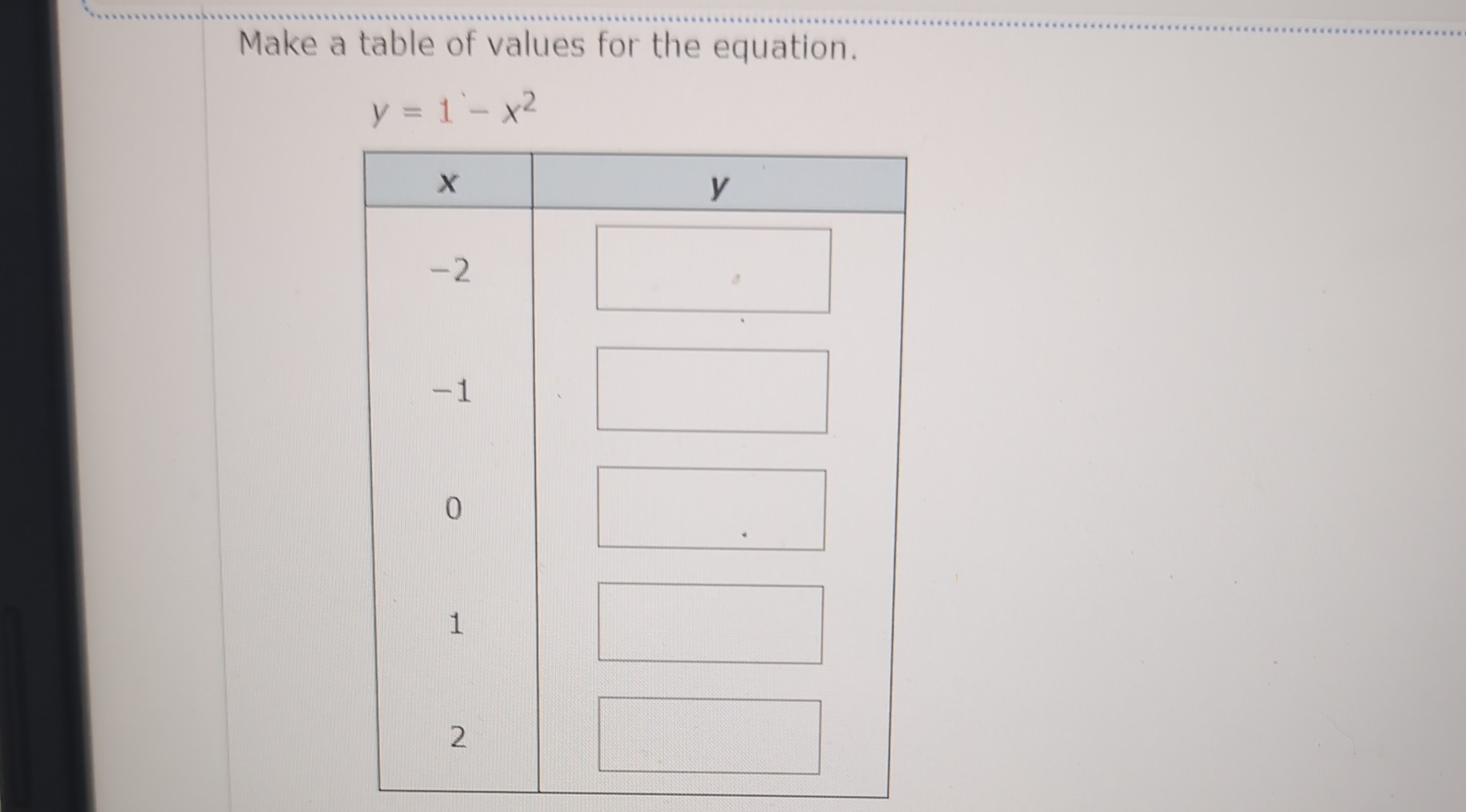 Solved Make a table of values for the | Chegg.com