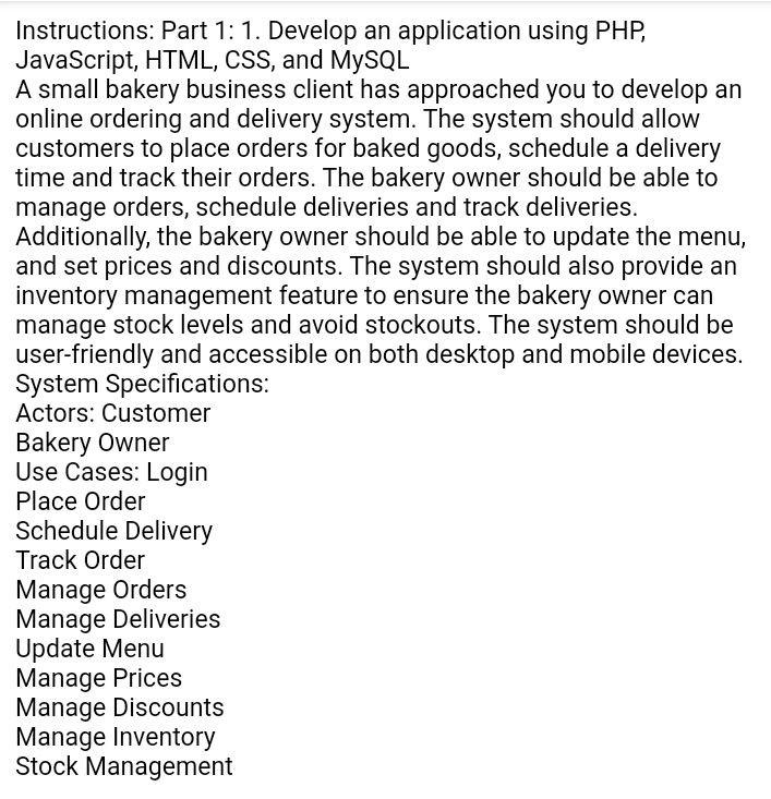 Solved Instructions: Part 1: 1. Develop an application using | Chegg.com