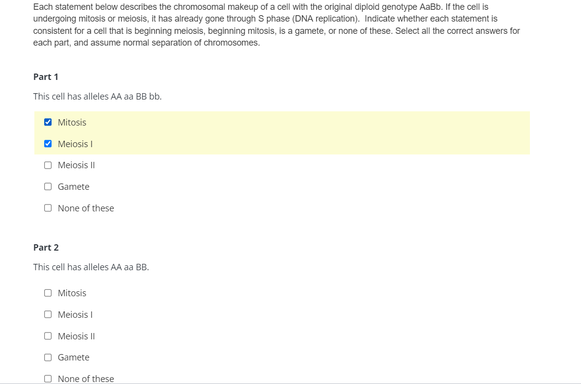 Solved Each statement below describes the chromosomal makeup | Chegg.com