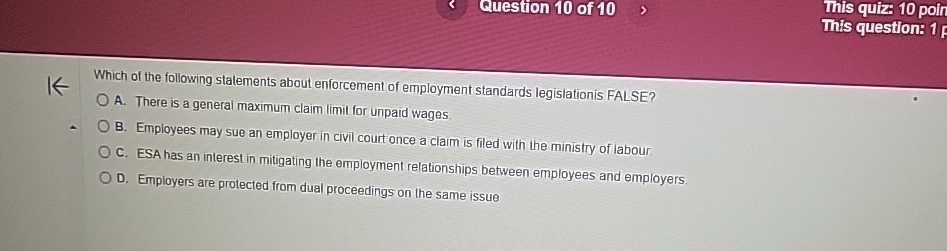 Solved Which of the following stalements about enforcement | Chegg.com