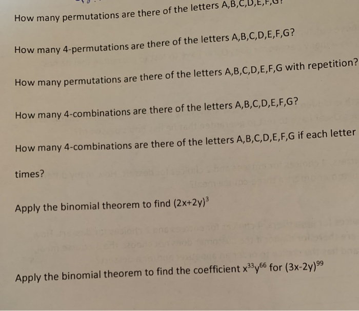 Solved . How many permutations are there of the letters | Chegg.com