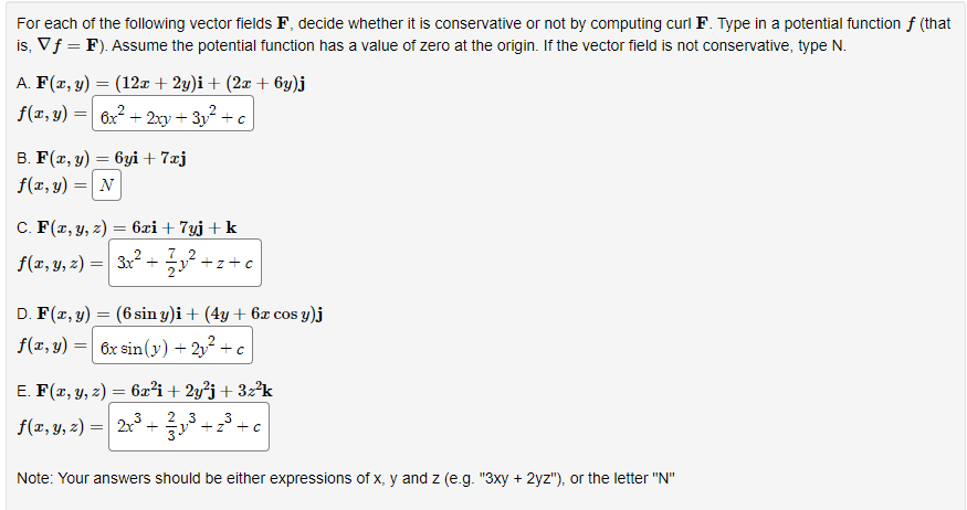 Solved For each of the following vector fields F, ﻿decide | Chegg.com