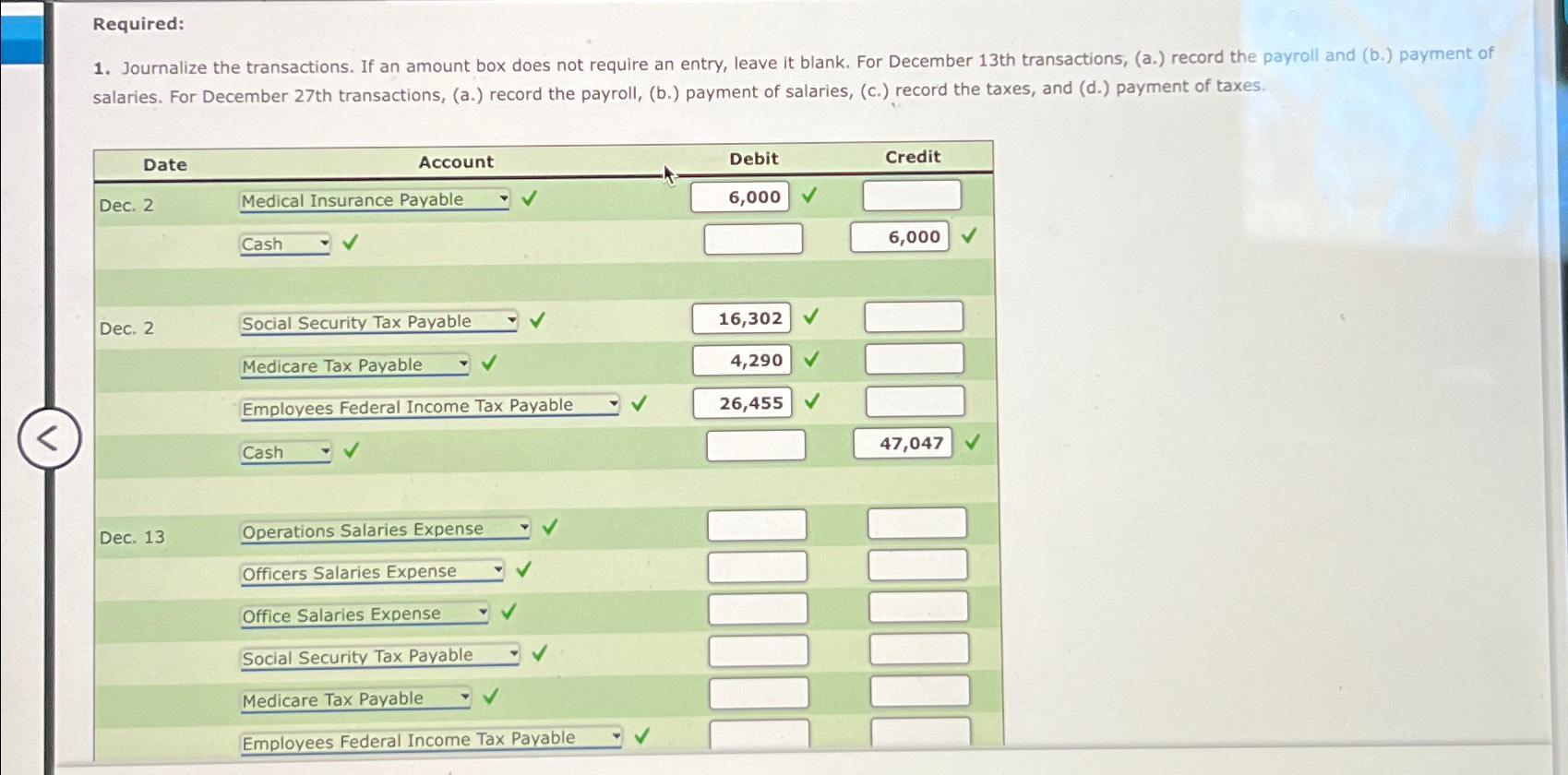 Payroll Accounts and Year-End EntriesThe following | Chegg.com