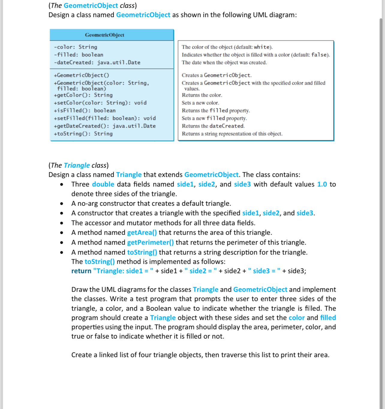 Solved (The GeometricObject class)Design a class named | Chegg.com
