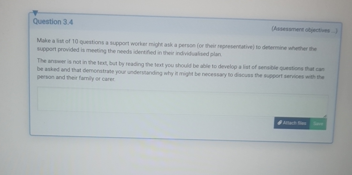 Solved Question 3.4(Assessment objectives ...)Make a list of | Chegg.com