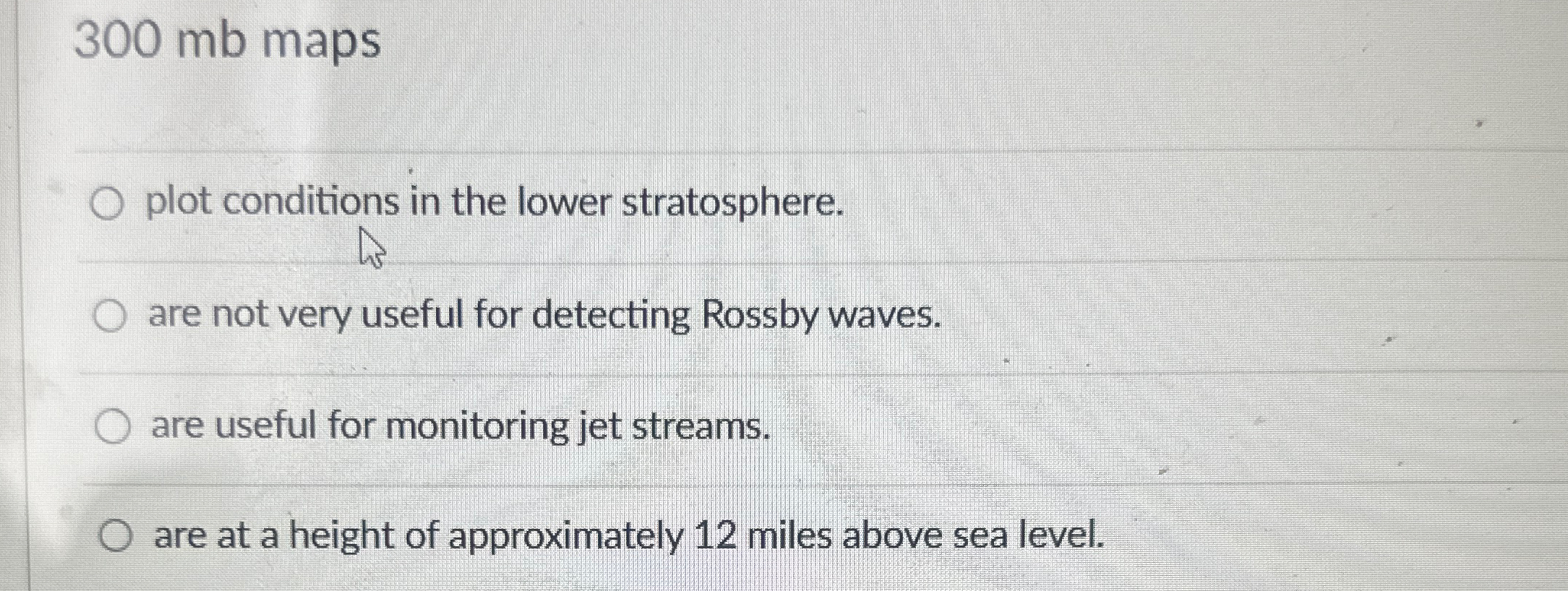 Solved 300mb ﻿mapsplot conditions in the lower | Chegg.com