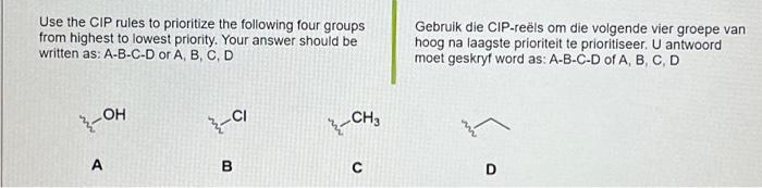 Solved Use the CIP rules to prioritize the following four | Chegg.com