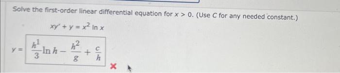 Solved Solve the first-order linear differential equation | Chegg.com