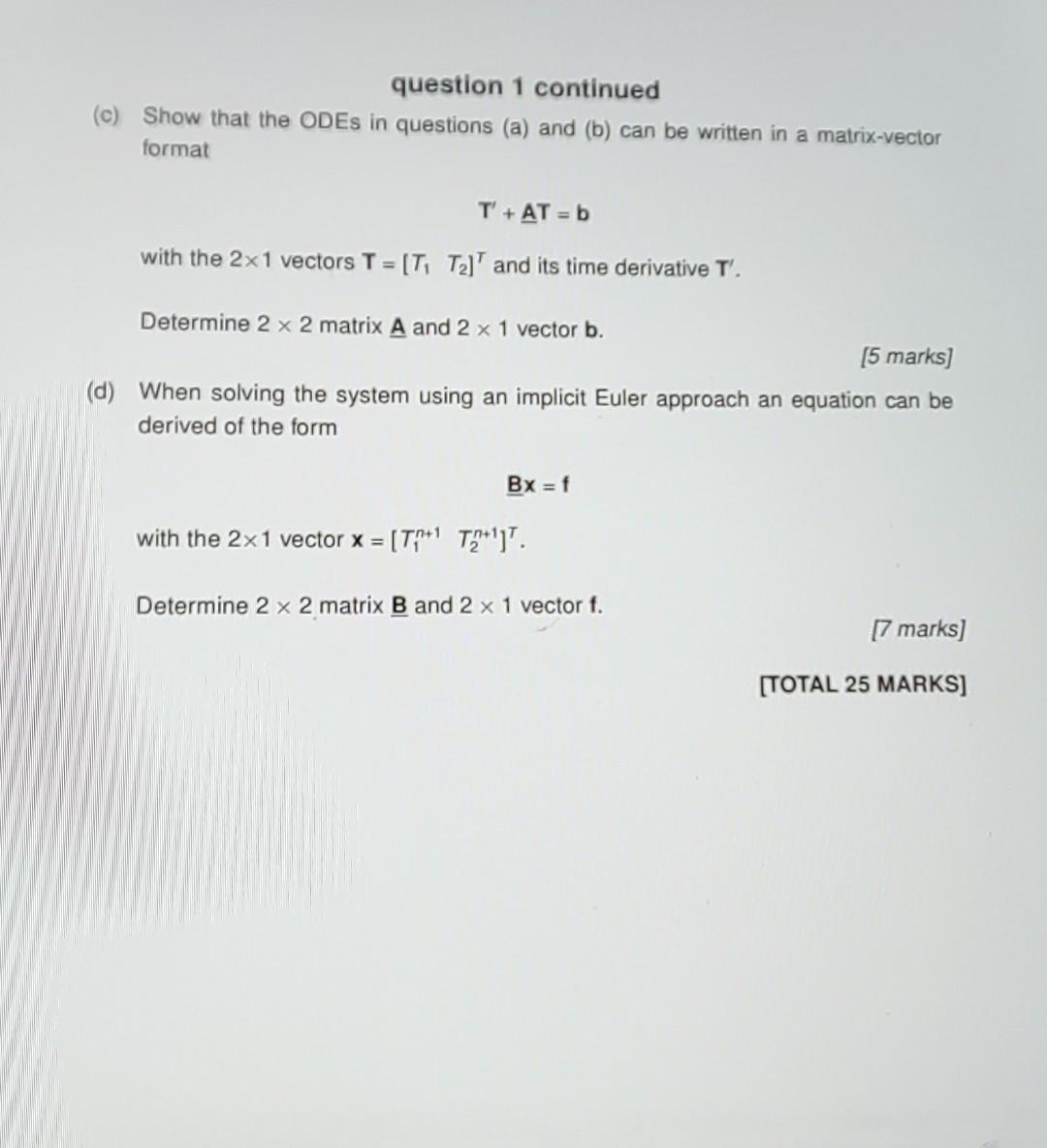 Solved 1. Two interlinked tanks of volumes V1( m3) and V2( | Chegg.com