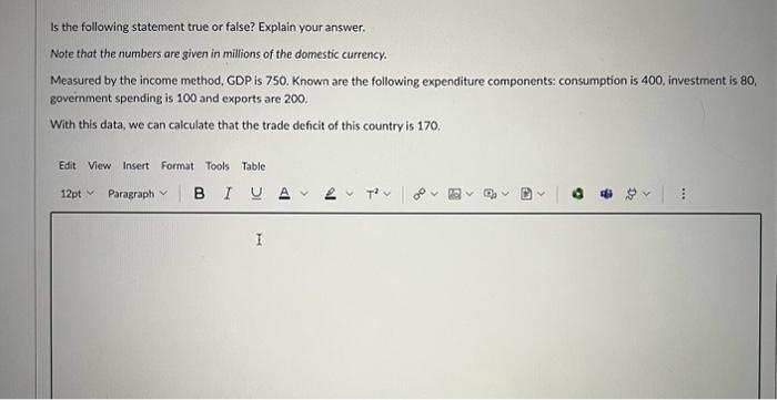 Solved Is the following statement true or false? Explain | Chegg.com