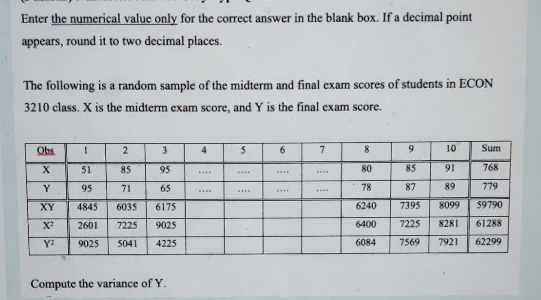 Solved Enter the numerical value only for the correct answer | Chegg.com