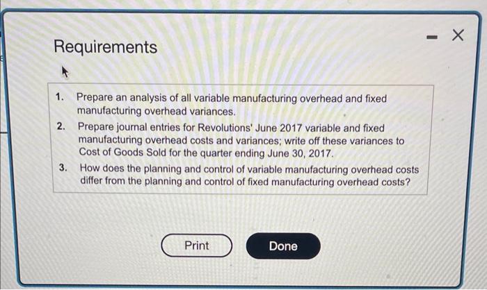 Solved Data table Requirements 1. Prepare an analysis of | Chegg.com