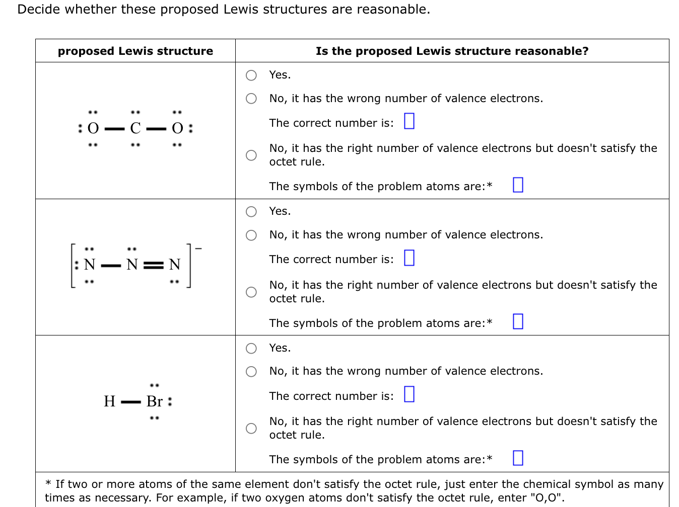 Solved Decide whether these proposed Lewis structures are | Chegg.com