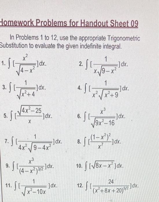 Solved In Problems 1 to 12, use the appropriate | Chegg.com