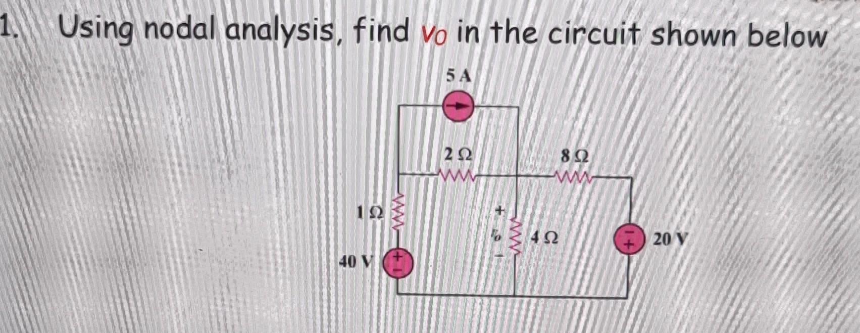 Solved 3-1. Using nodal analysis, find vo in the circuit | Chegg.com