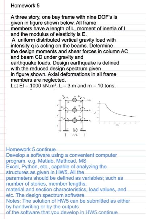 Solved A three story, one bay frame with nine DOF's is given | Chegg.com