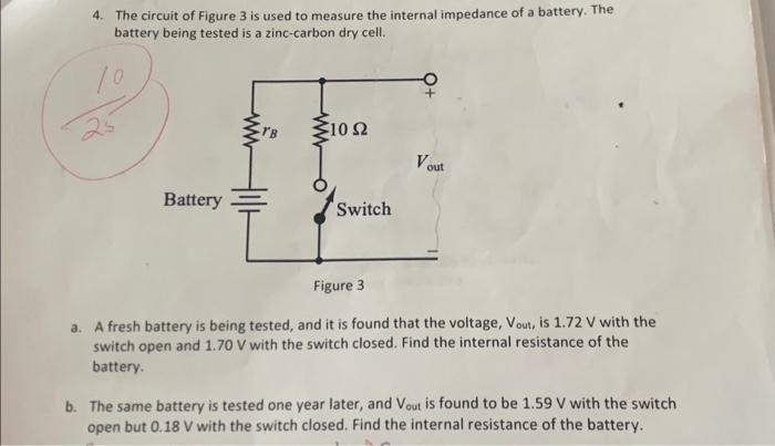 Solved 4. The circuit of Figure 3 is used to measure the | Chegg.com