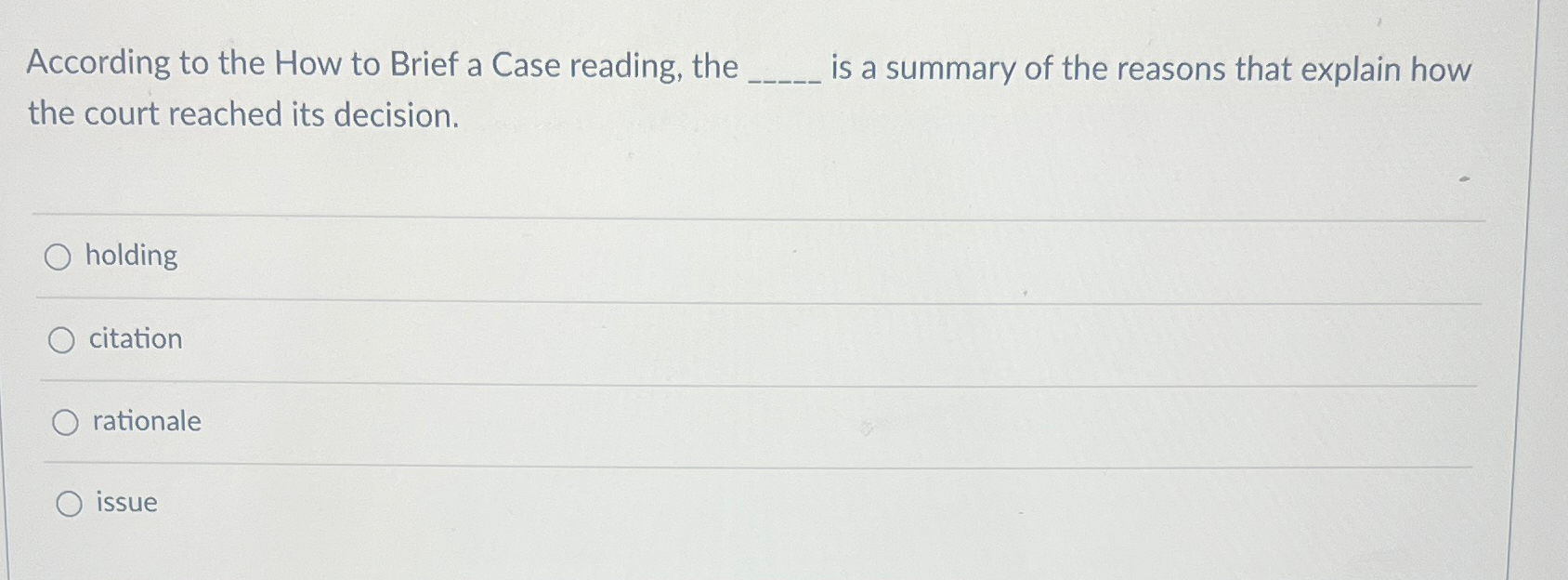 Solved According to the How to Brief a Case reading, the is | Chegg.com