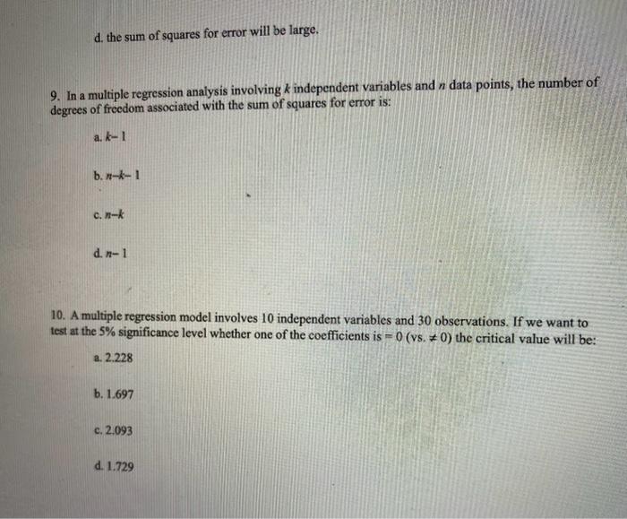 Solved 5. When an additional explanatory variable is | Chegg.com