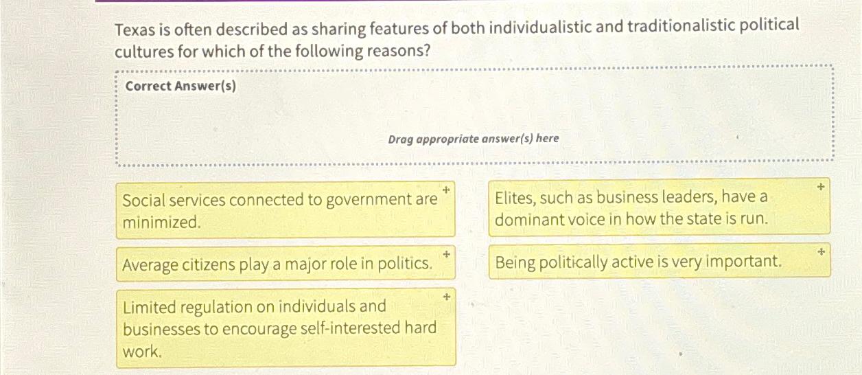Solved Texas is often described as sharing features of both | Chegg.com