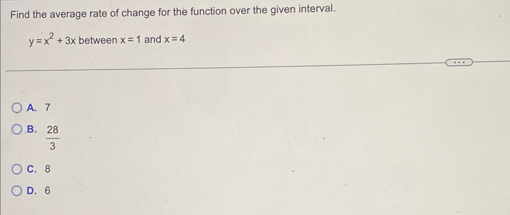 Solved Find the average rate of change for the function over | Chegg.com