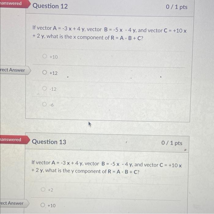 Solved If vector A=−3x+4y, vector B=−5x−4y, and vector | Chegg.com