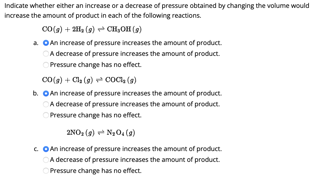 Solved Indicate whether either an ﻿increase or ﻿a decrease | Chegg.com