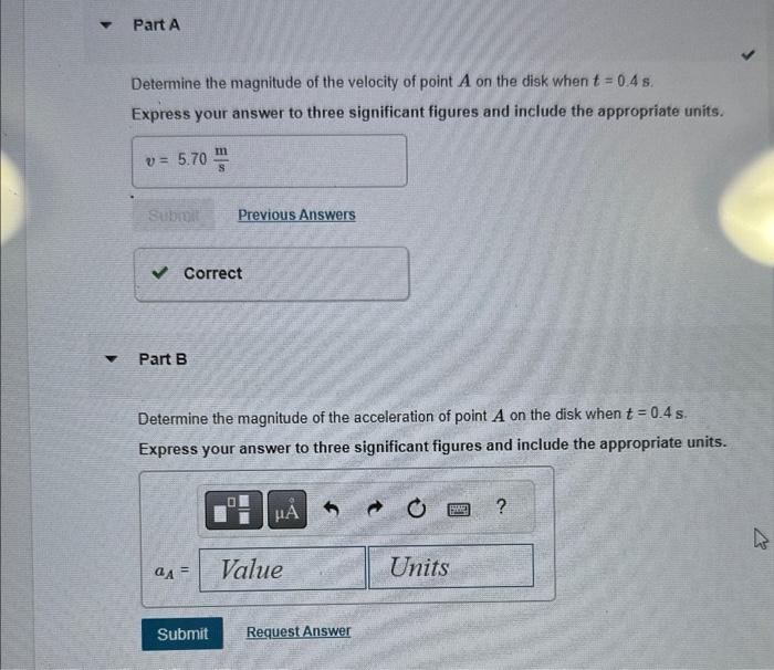 Solved The angular velocity of the disk is defined by | Chegg.com