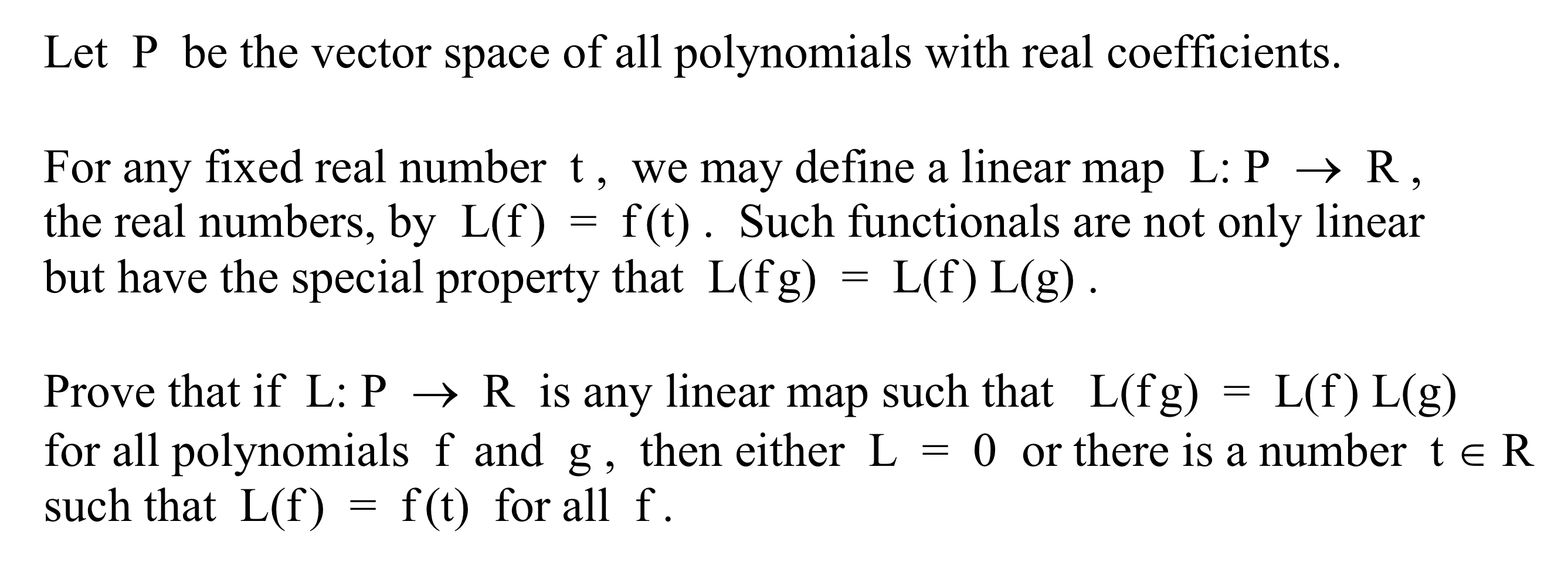 Solved Let P ﻿be the vector space of all polynomials with | Chegg.com