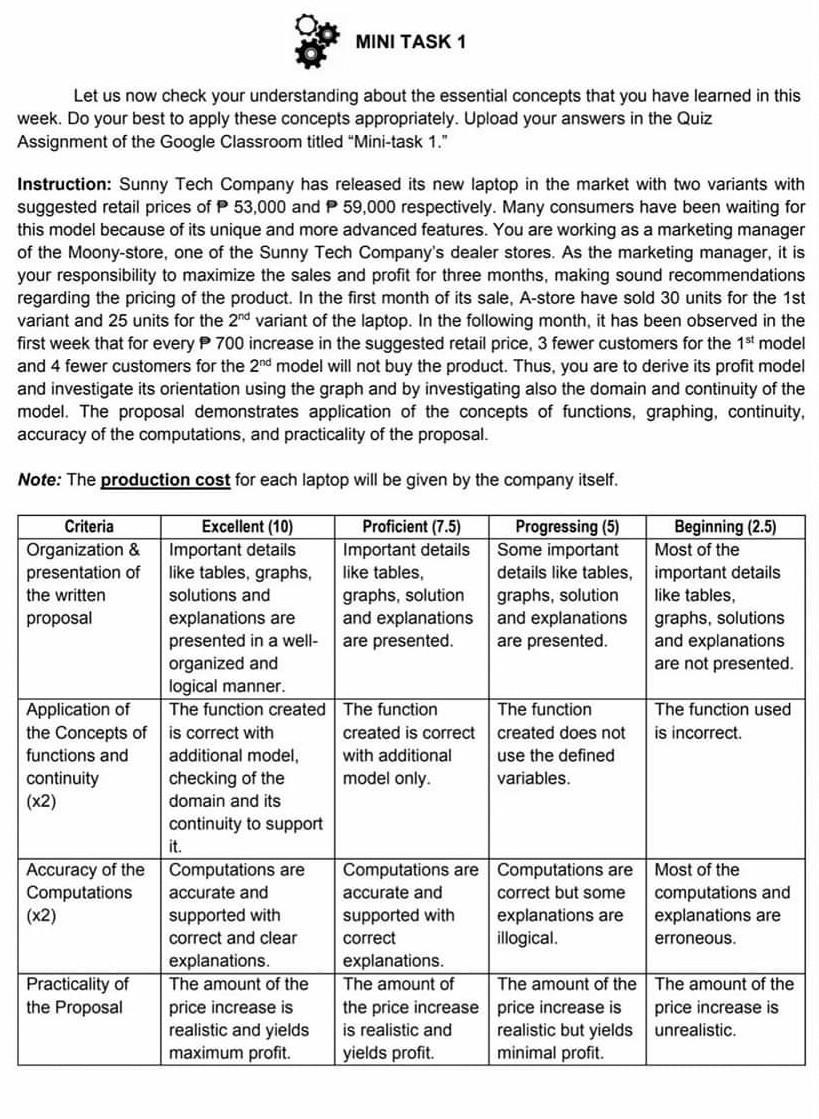MINI TASK 1 Let us now check your understanding about | Chegg.com