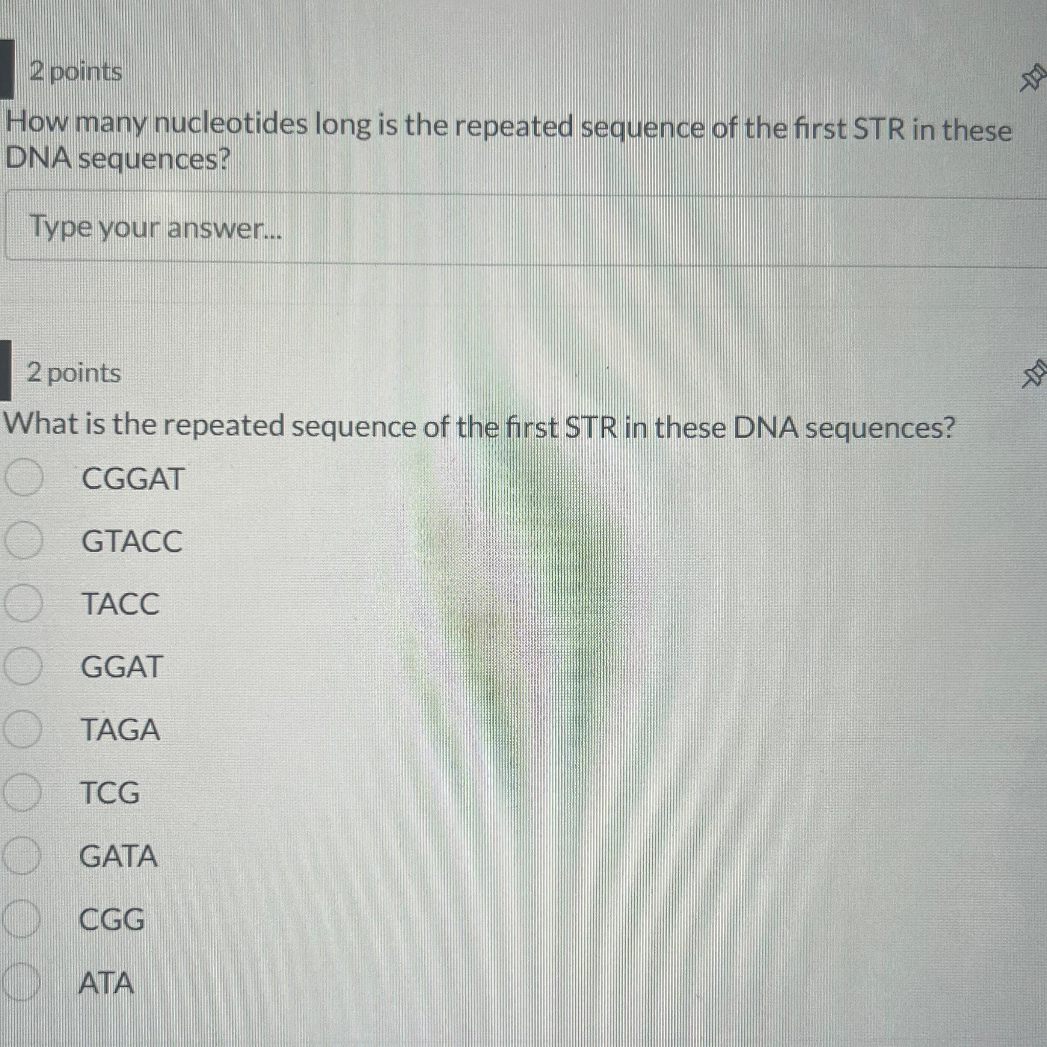 2 ﻿pointsHow many nucleotides long is the repeated | Chegg.com