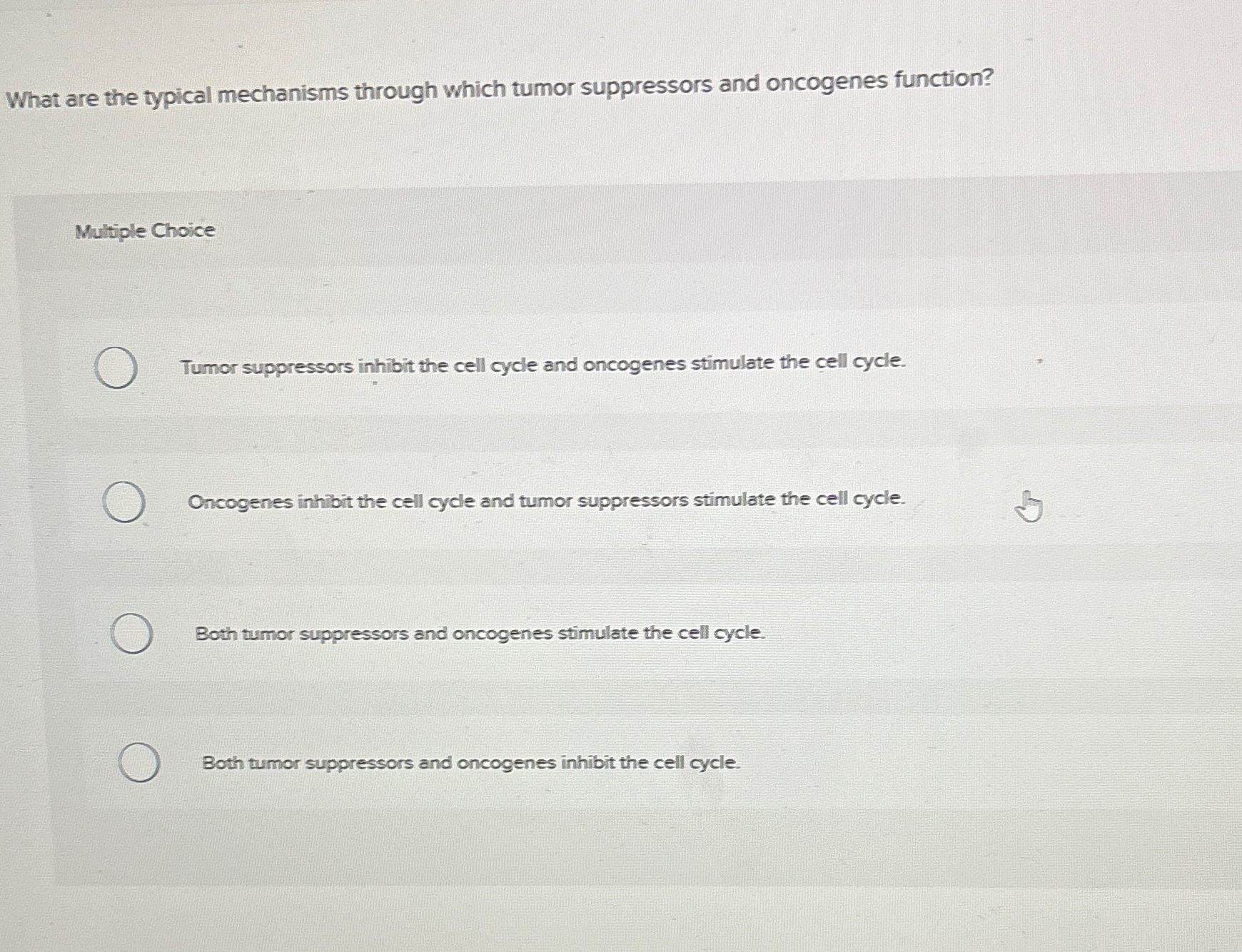 Solved What are the typical mechanisms through which tumor | Chegg.com