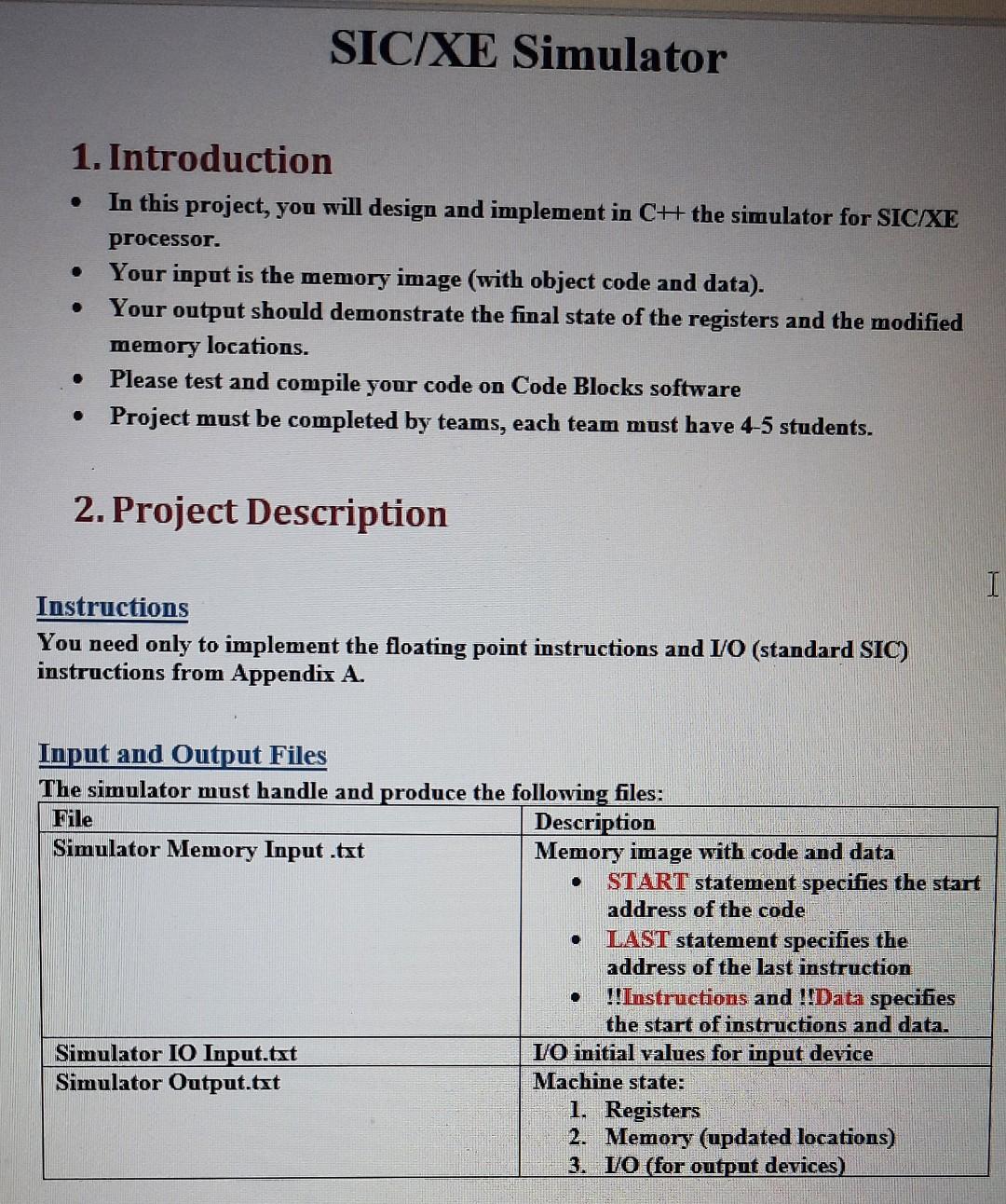Solved 1. Introduction - In this project, you will design | Chegg.com