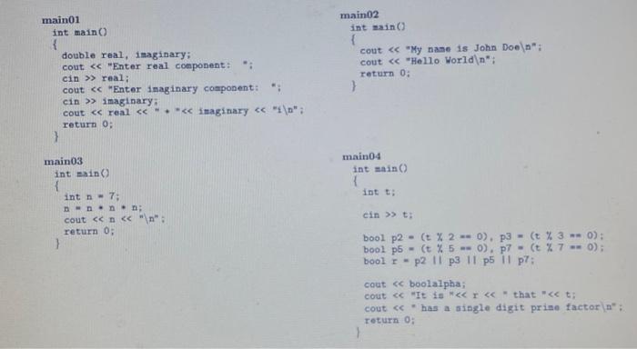 Solved main01 int main main02 int main() cout