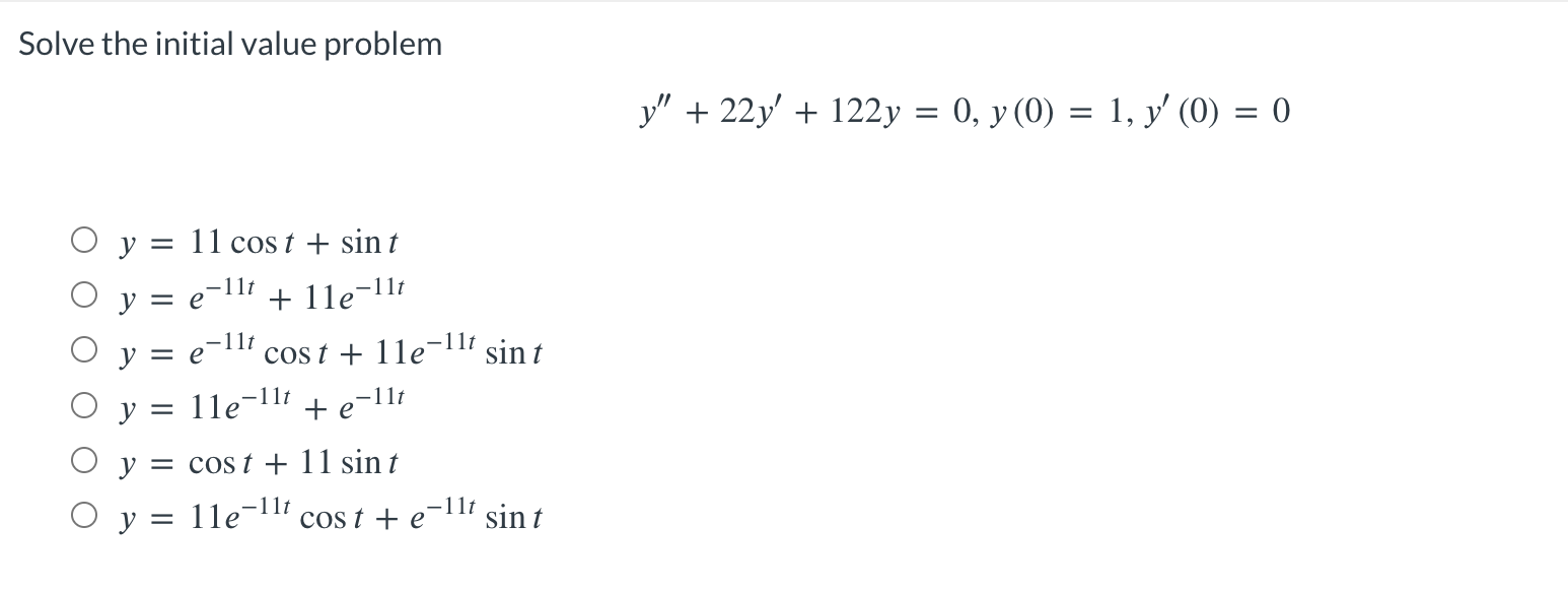 Solved Solve the initial value | Chegg.com