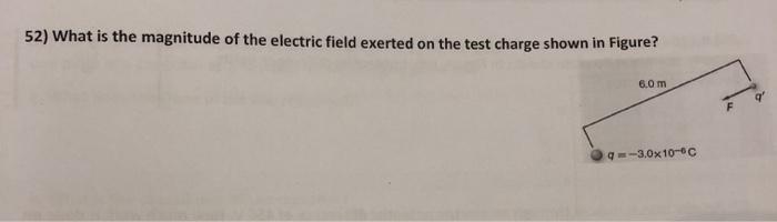 Solved 52) What is the magnitude of the electric field | Chegg.com