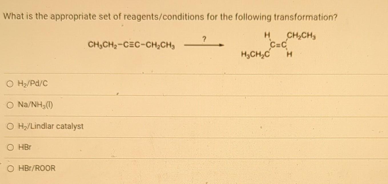 Solved What is the appropriate set of reagents/conditions | Chegg.com