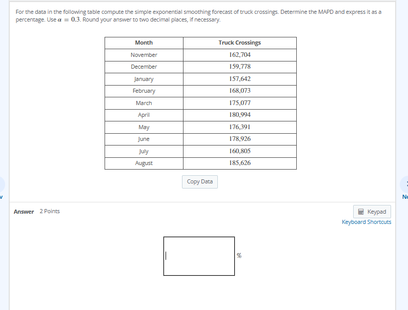 Solved For the data in the following table compute the | Chegg.com