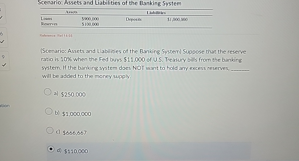 Solved Scenario: Assets and Liabilities of the Banking | Chegg.com