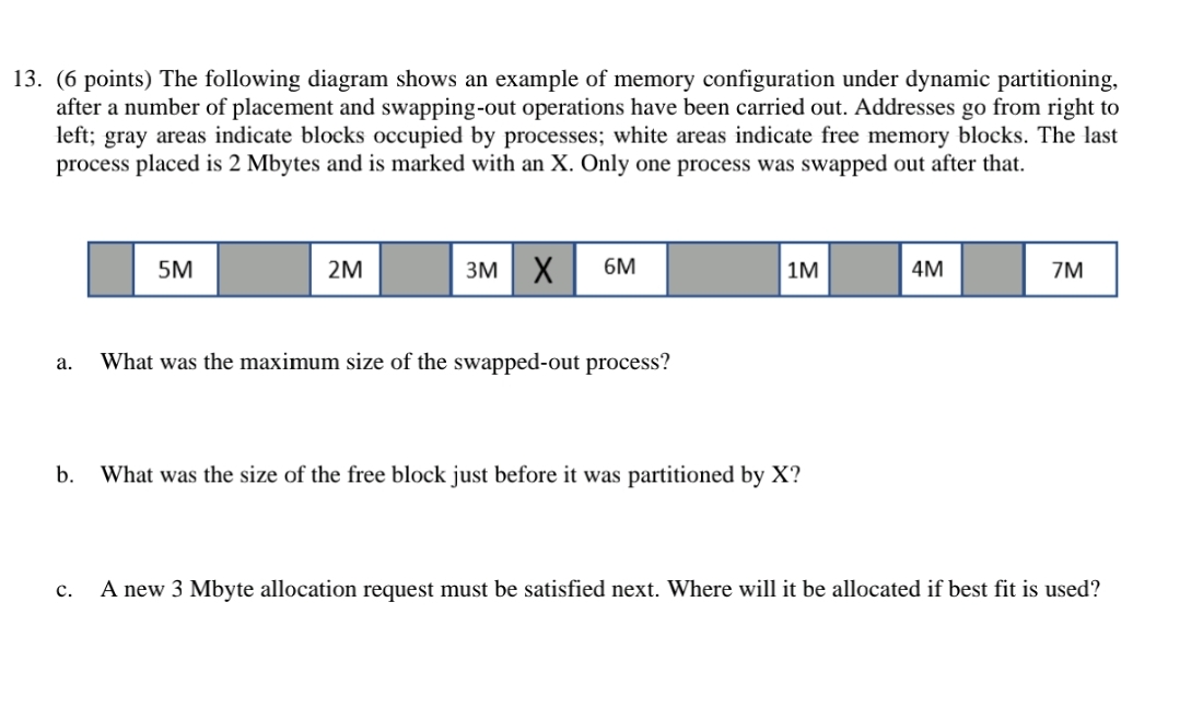 Solved (6 ﻿points) ﻿The following diagram shows an example | Chegg.com