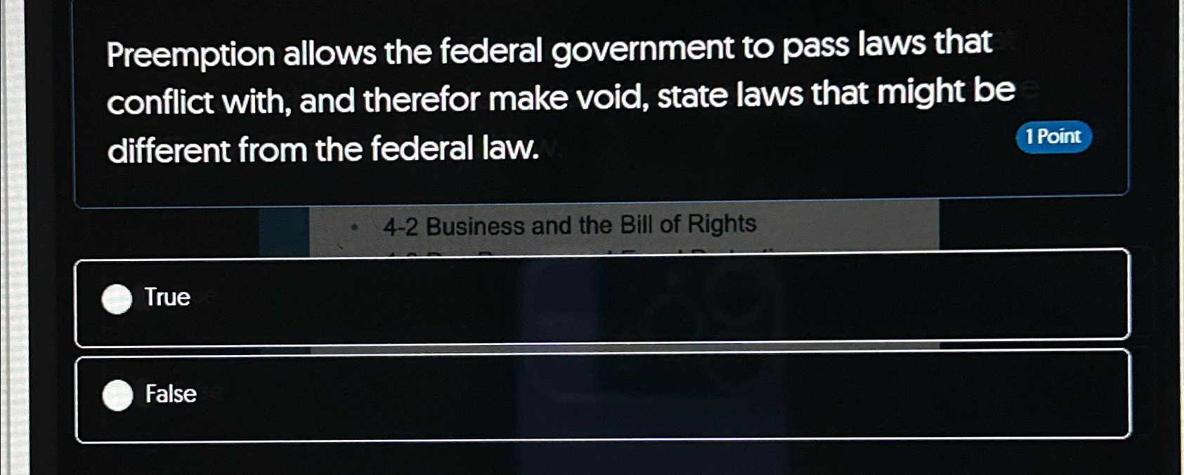 Solved Preemption allows the federal government to pass laws | Chegg.com