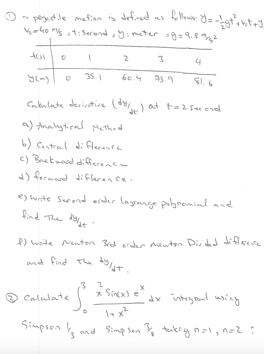 (1) ﻿a pojectile mefien is defined as follows: | Chegg.com